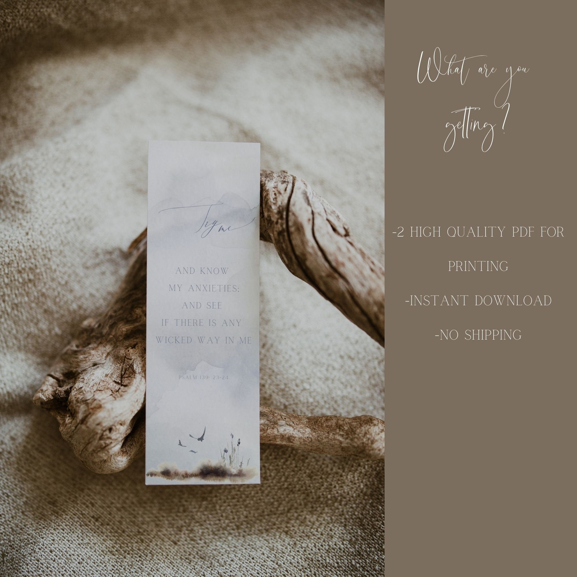 Bible Printable Bookmark Set Template Instant Digital Download for ...