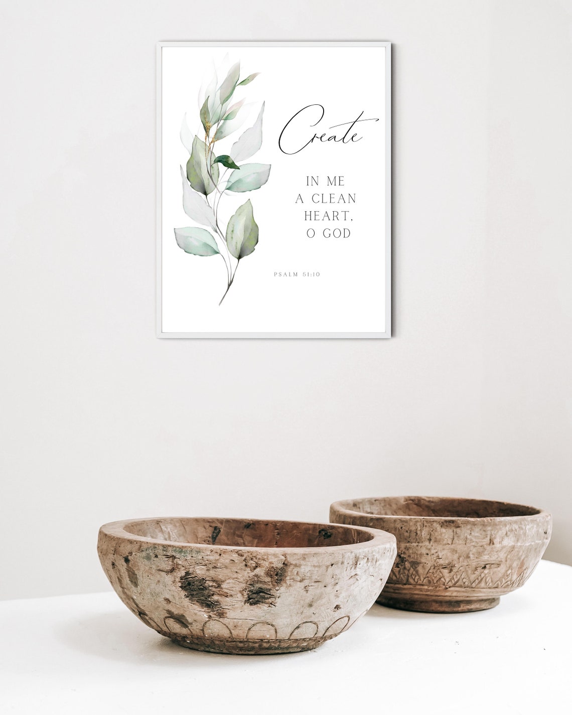 Psalm 51:10 Bible Printable Wall Art Scripture Wall Art | Etsy