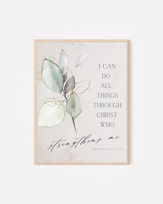 Philippians 4 13 Printable Christian Wall Art Bible Verse - Etsy