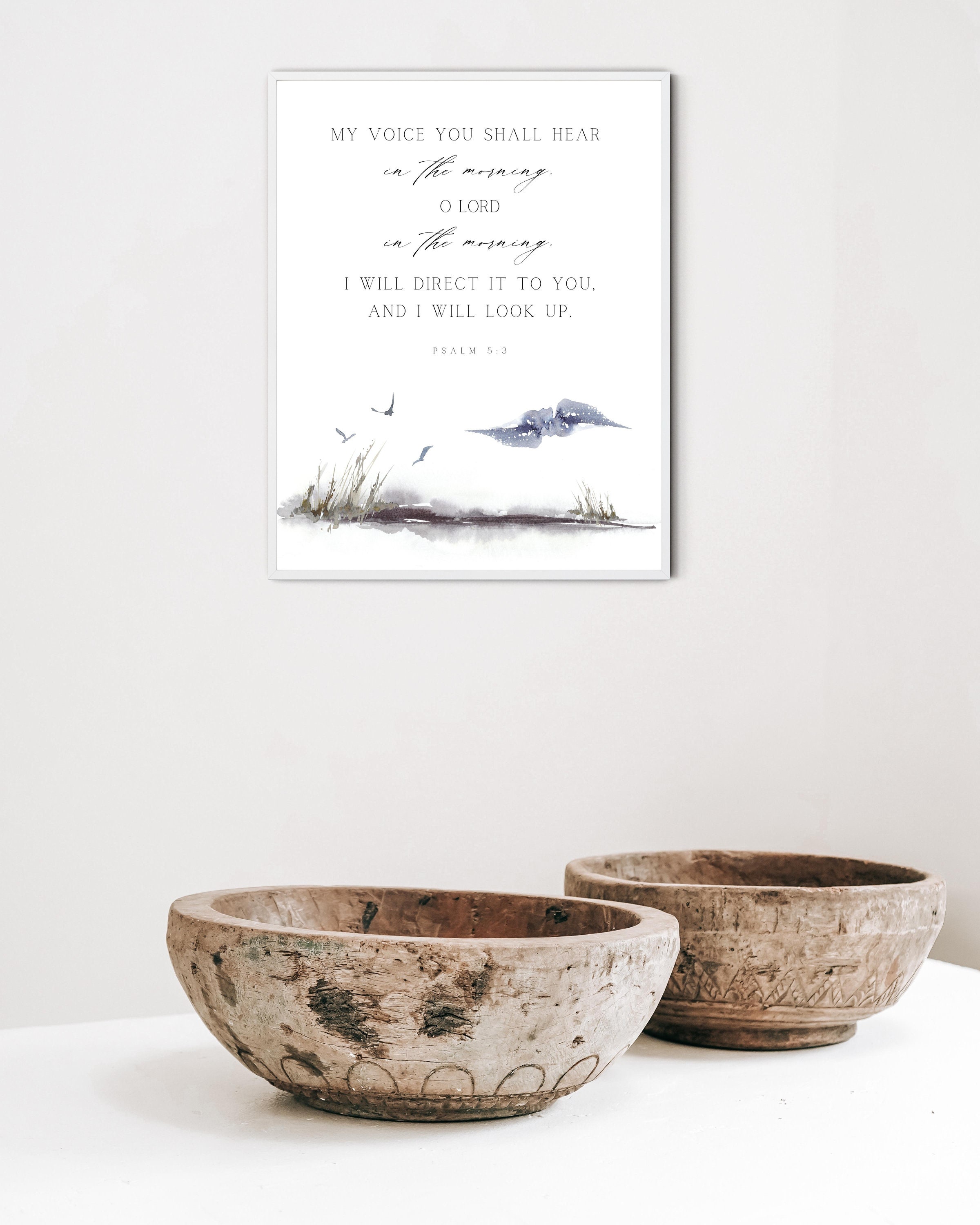 Psalm 5 3 - Printable Christian Wall Art - Bible Verse Art and Poster ...