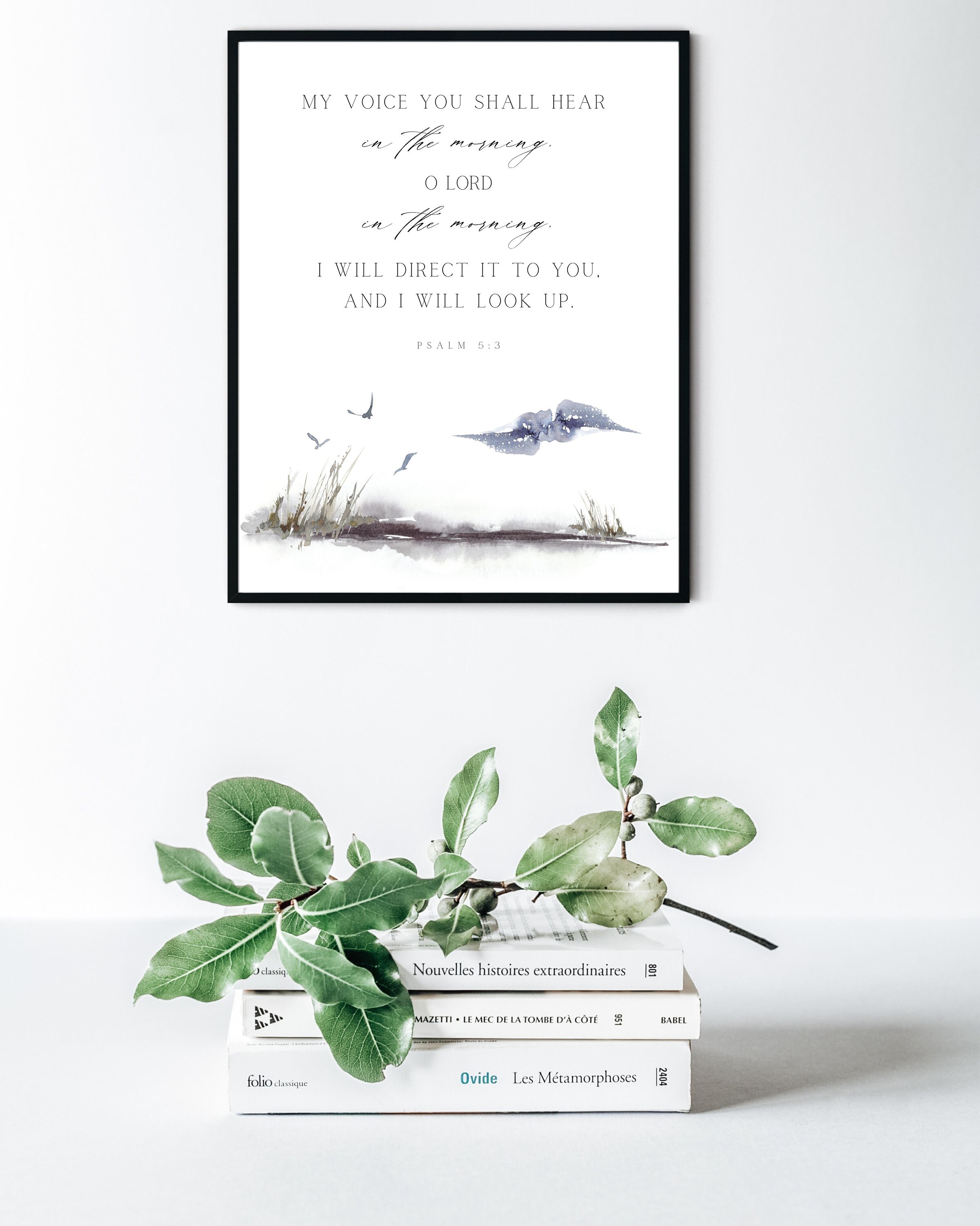 Psalm 5 3 - Printable Christian Wall Art - Bible Verse Art and Poster ...