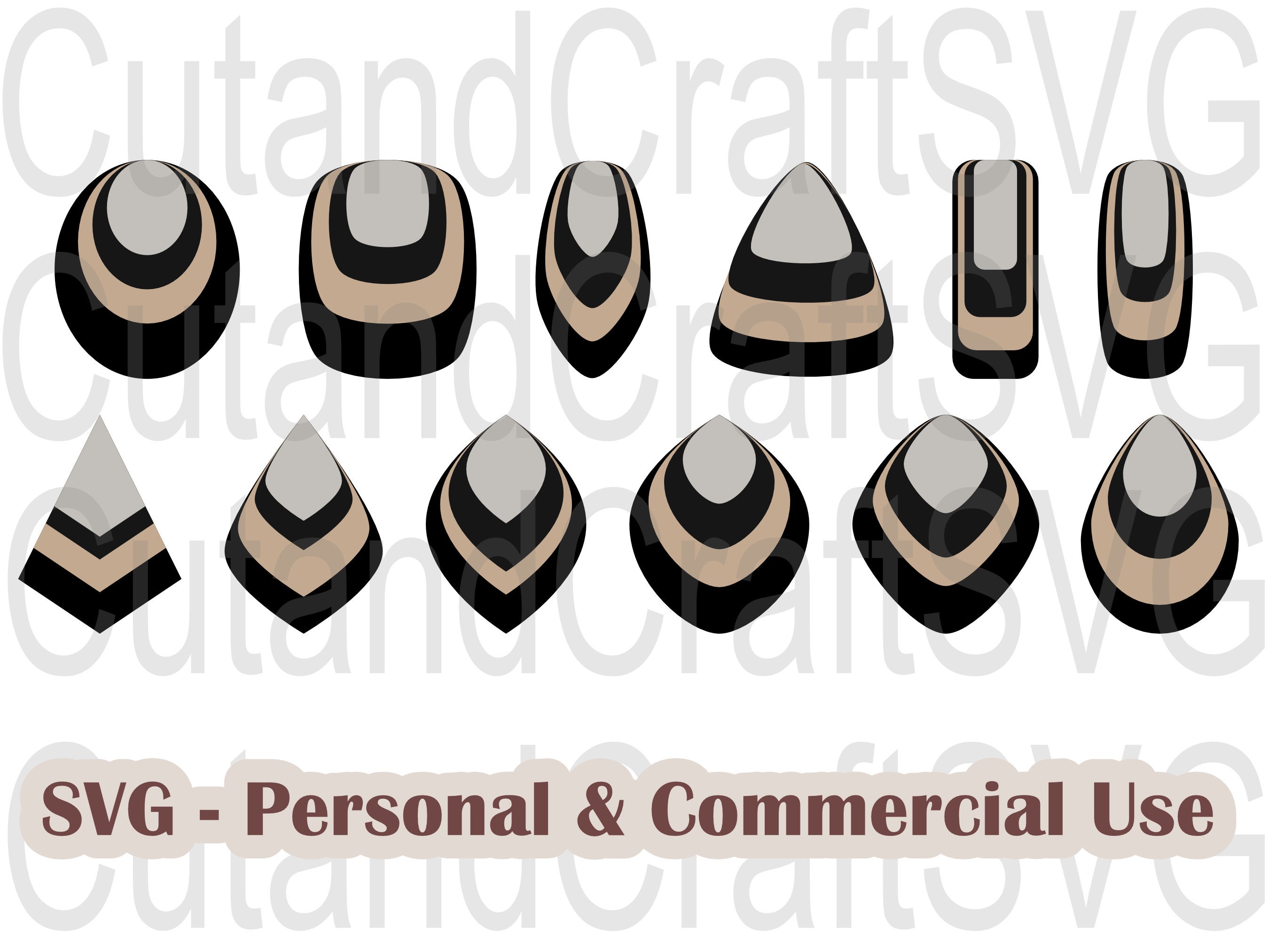 Layered Earring Svg Template Bundle No Holes - Etsy