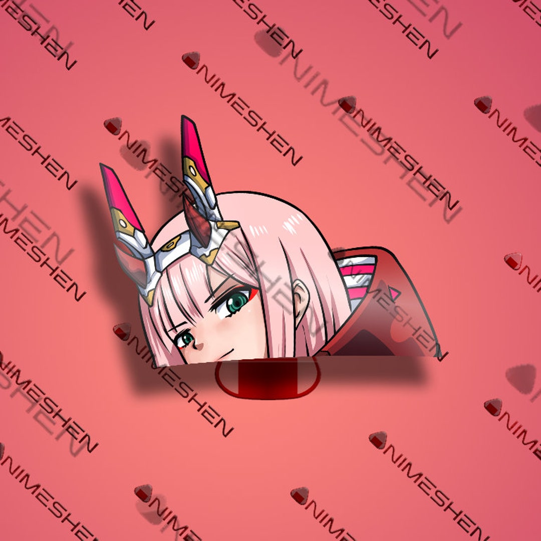 Zero Two Waifu Anime Peeker Decal - Etsy