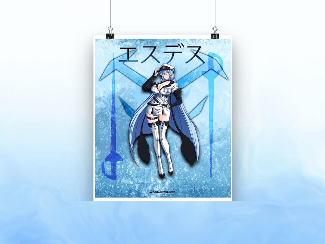 Anime Ice Queen Poster Print Waifu Poster Esdeath Etsy