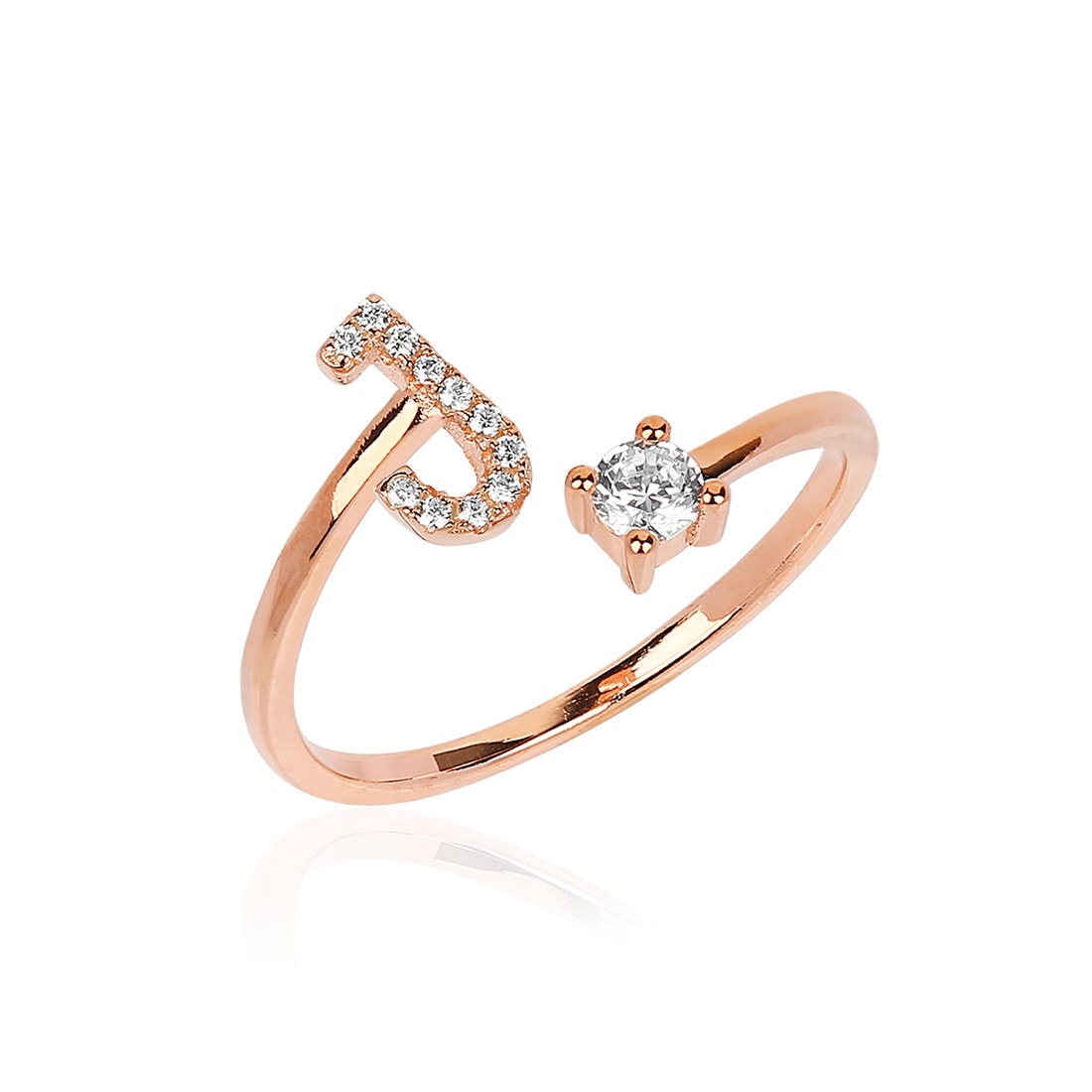 INITIAL RING J • Gift for Her • Personalized Gift • Letter Ring ...