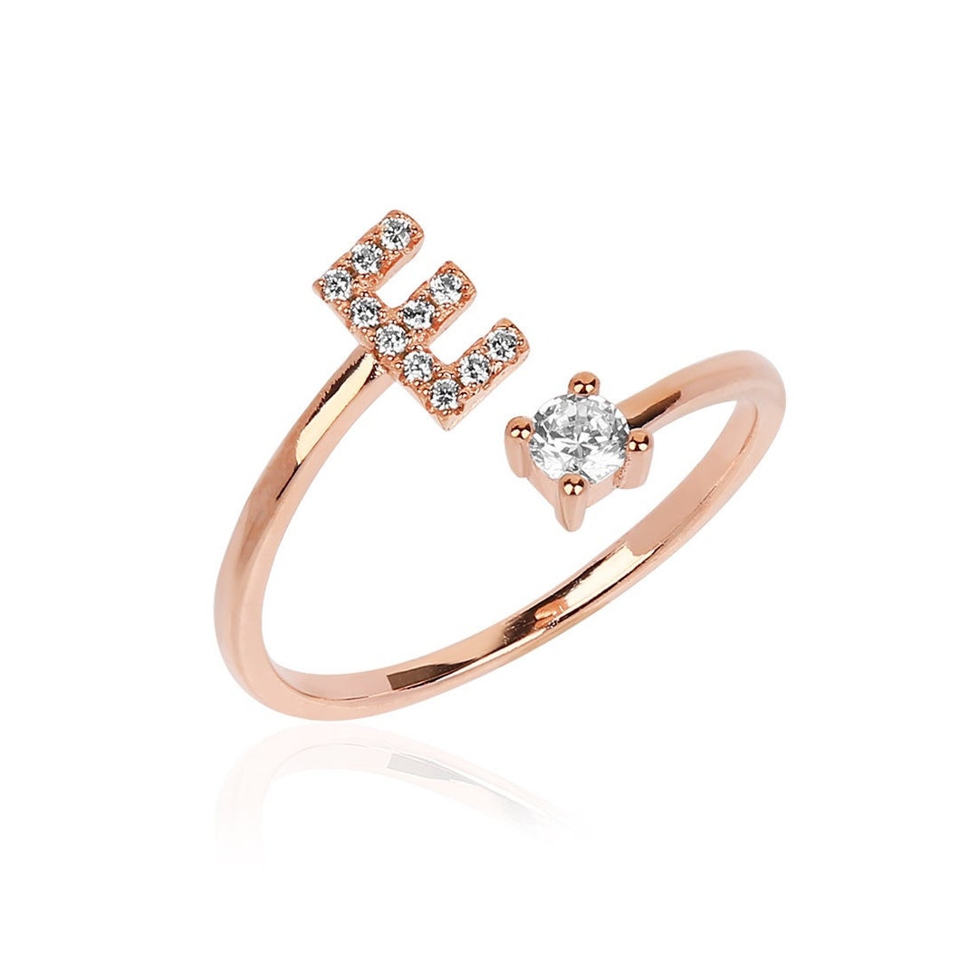 INITIAL RING E Gift for Her Personalized Gift Letter Ring Sterling ...