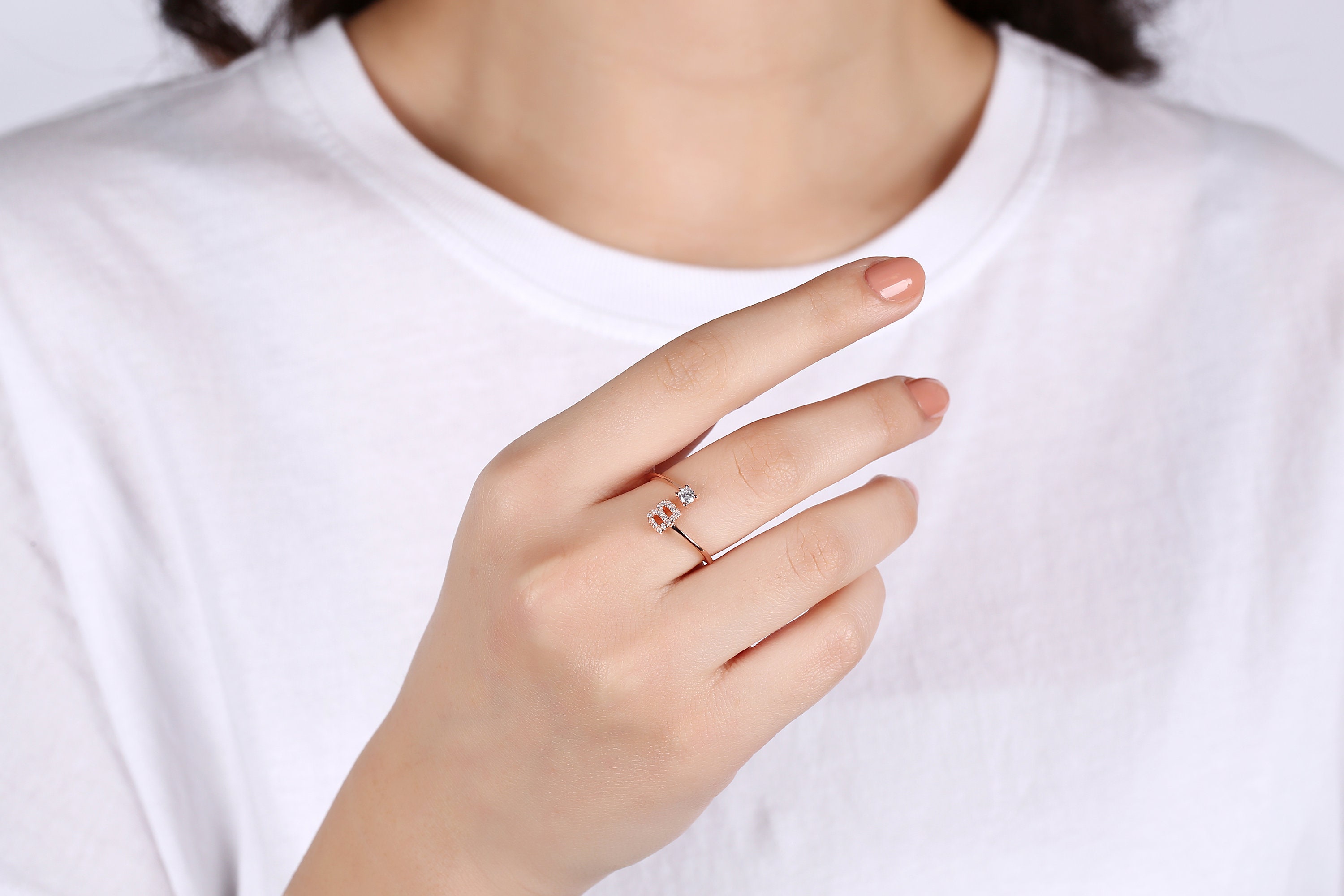 INITIAL RING J Gift for Her Personalized Gift Letter Ring Sterling ...