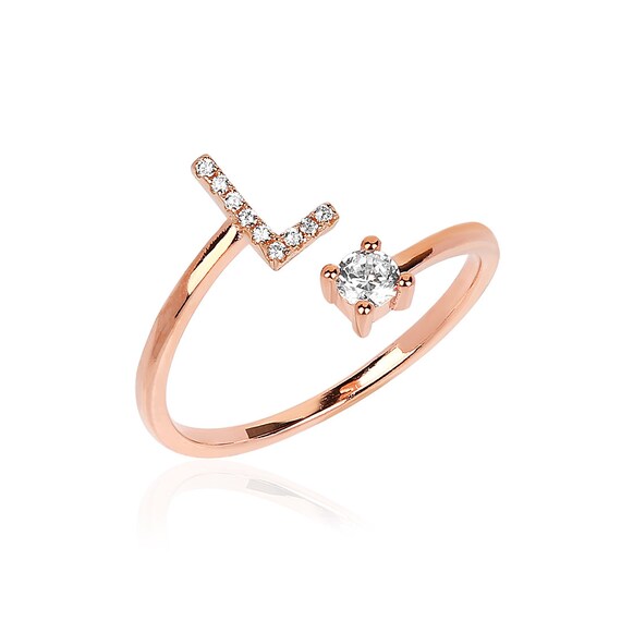 INITIAL RING L - Etsy