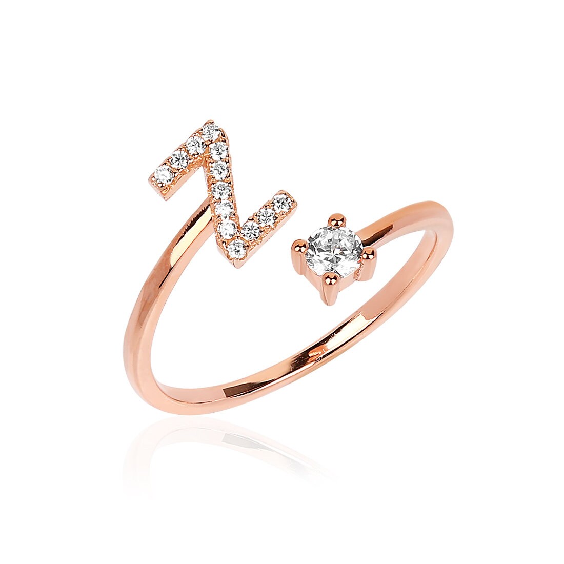 INITIAL RING Z - Etsy