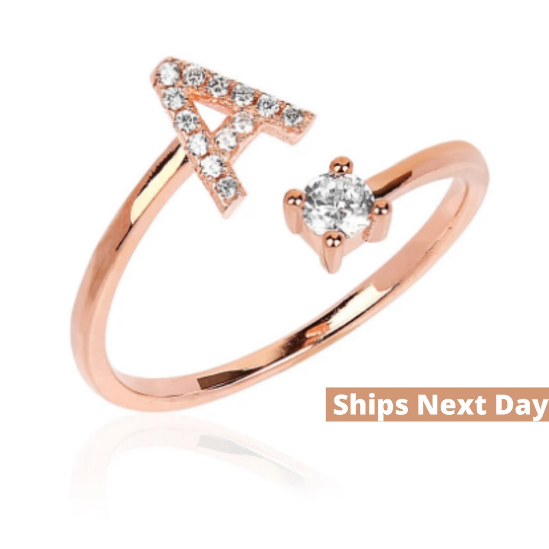 INITIAL RING A • Gift for Her • Personalized Gift • Letter Ring ...