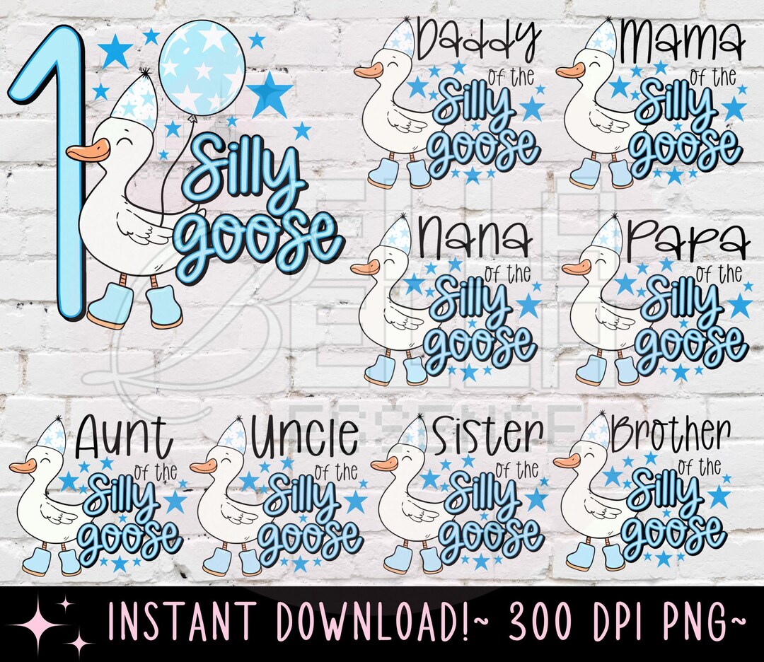 One Silly Goose Boy Png, Birthday Boy Family Bundle Png, Silly Goose ...