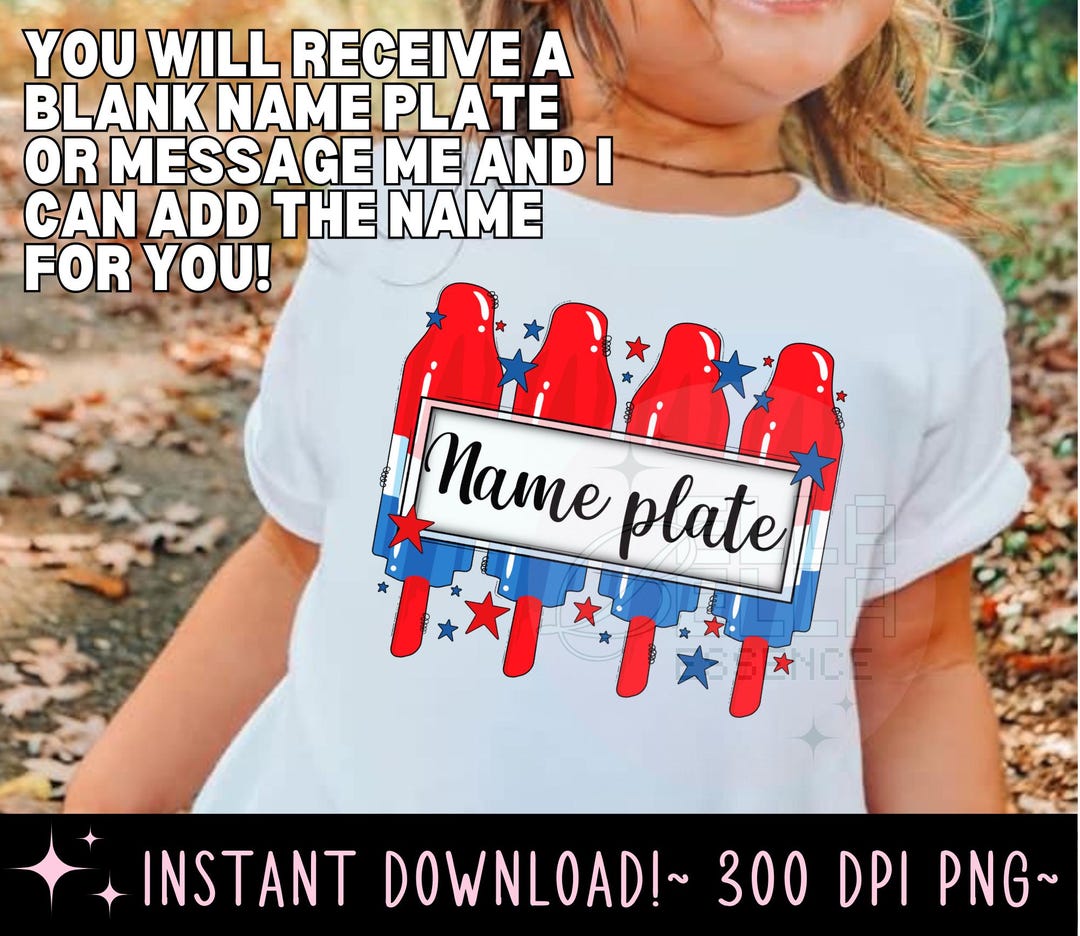 Blank Red White and Blue Name Plate Png, Bomb Pop Popsicle Name Plate ...