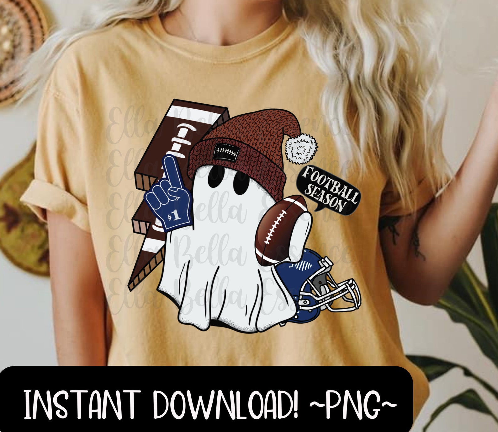 Football Season Ghost Png, Cute Football Ghost With Beanie, Sports ...