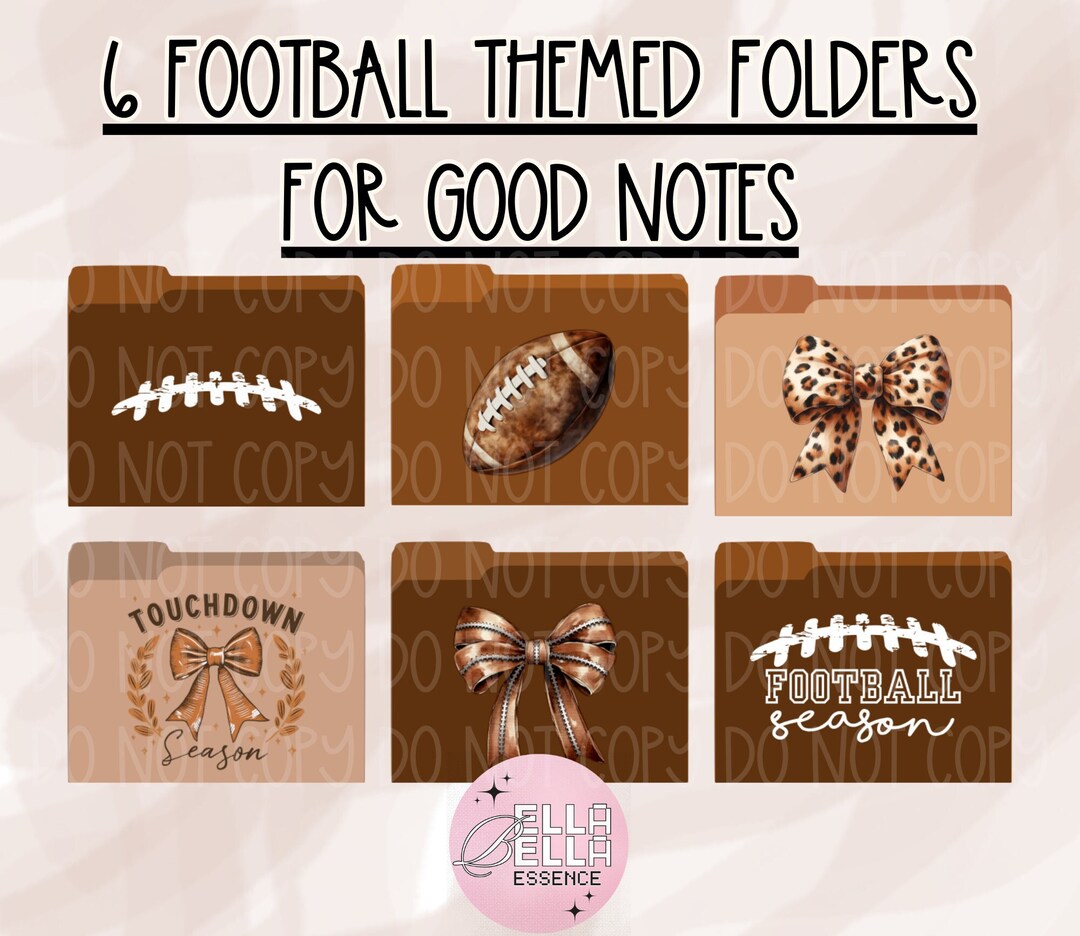 Football Themed Folder PNG Images to Use in Good Notes, Digital Planner ...