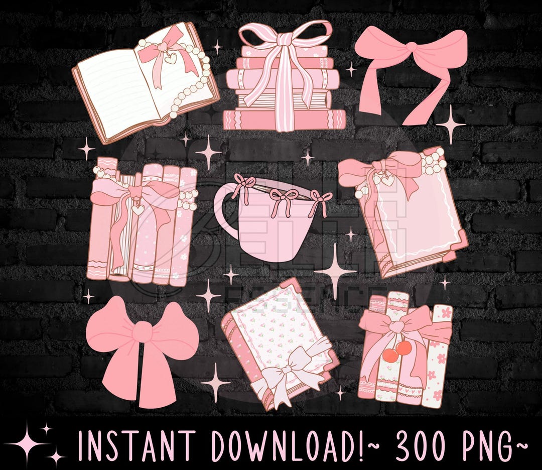 Pink Book Coquette Png, Cute Book Lover Design, Love to Read, Retro ...
