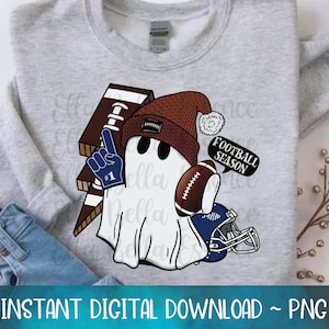 Football Season Ghost Png, Cute Football Ghost With Beanie, Sports ...