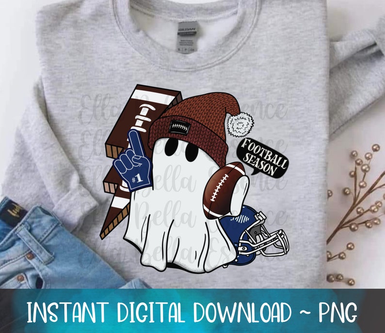 Football Season Ghost Png, Cute Football Ghost With Beanie, Sports ...