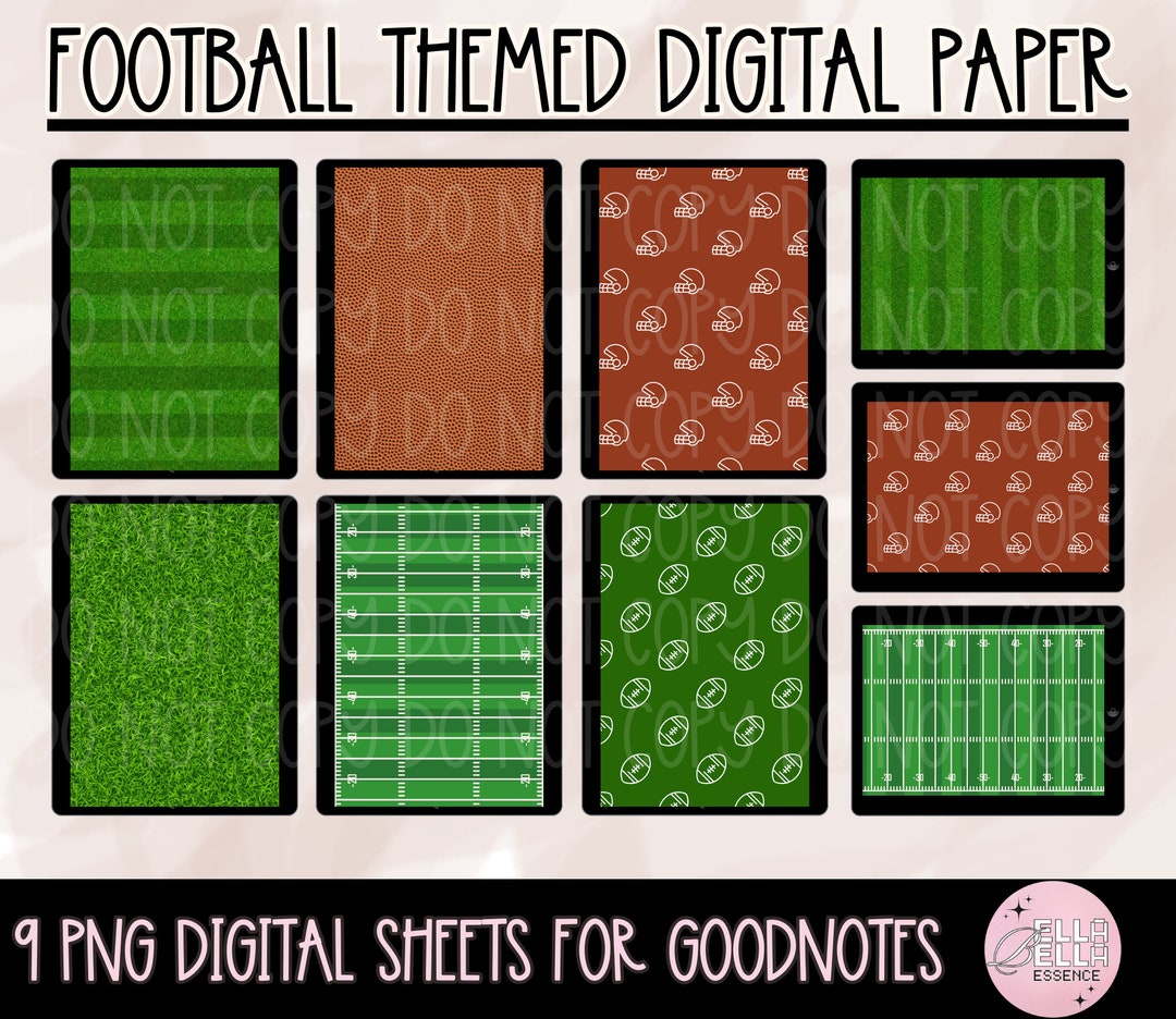 Football Themed Digital Paper Png Files, Digital Paper for Planners ...