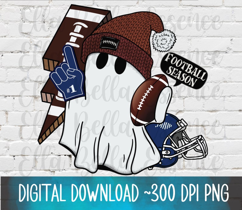 Football Season Ghost Png, Cute Football Ghost With Beanie, Sports ...