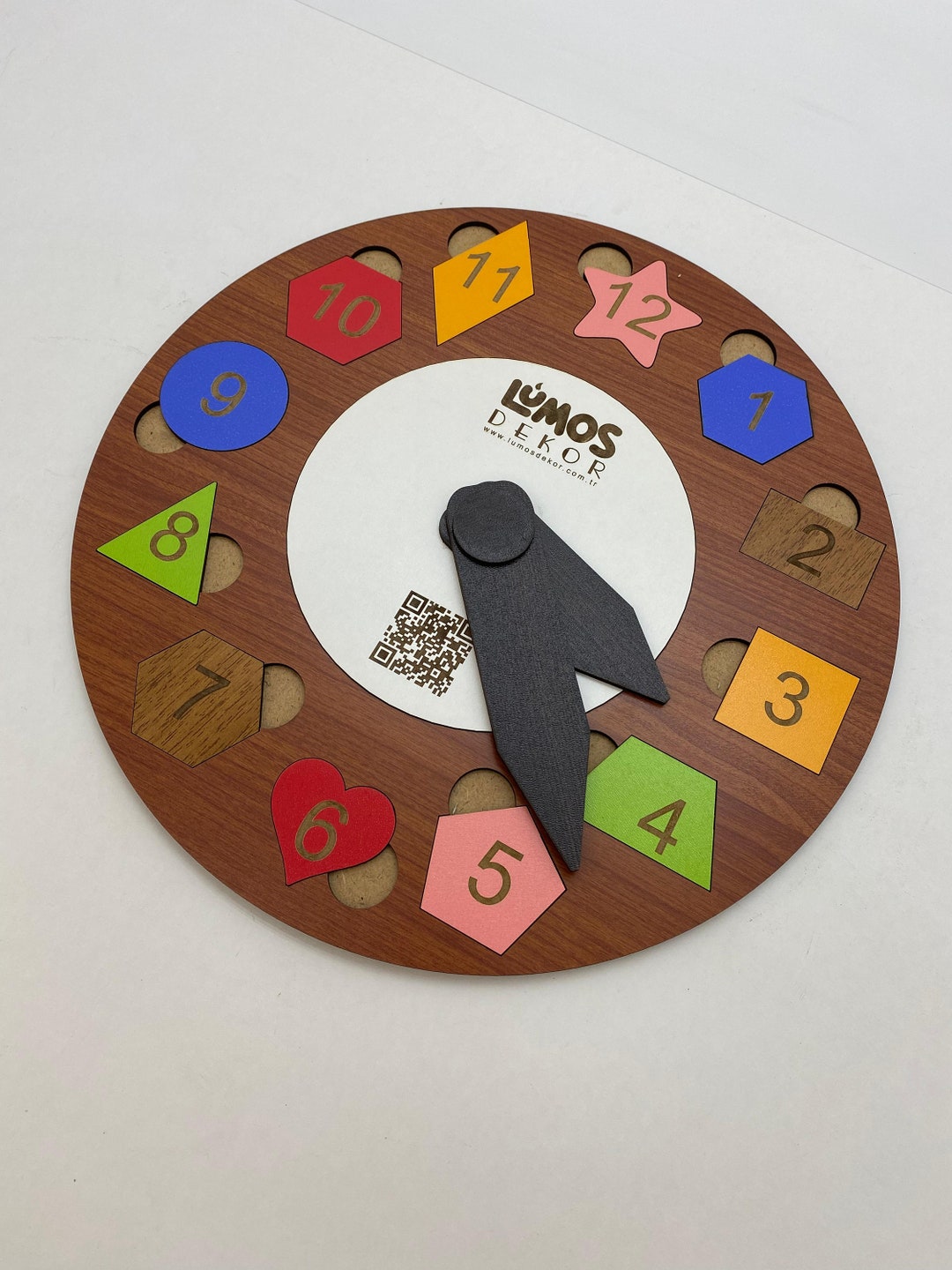 Wooden Geometric Shapes Clock Puzzle Dxf Cdr Pdf AI Dwg - Etsy