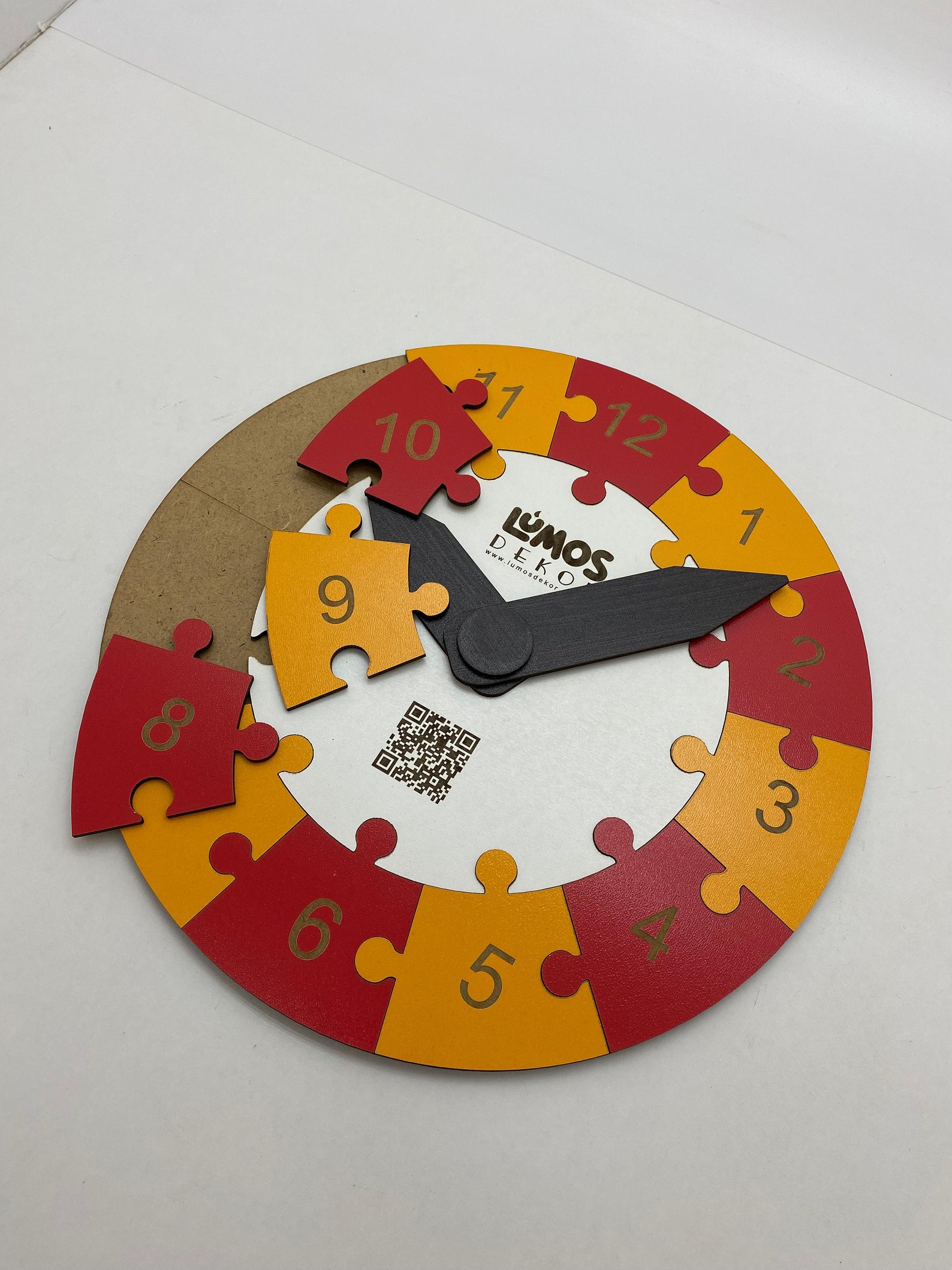 Colorful Circle Clock Puzzle Dxf, Cdr, Pdf, AI, Dwg, Svg, Plt Digital ...