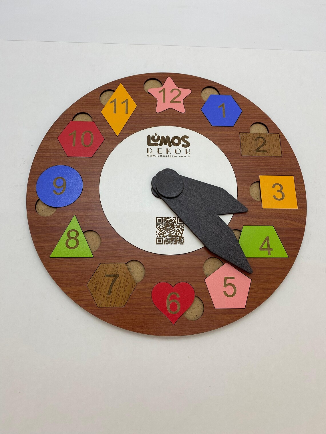 Wooden Geometric Shapes Clock Puzzle Dxf, Cdr, Pdf, AI, Dwg, Svg, Plt ...