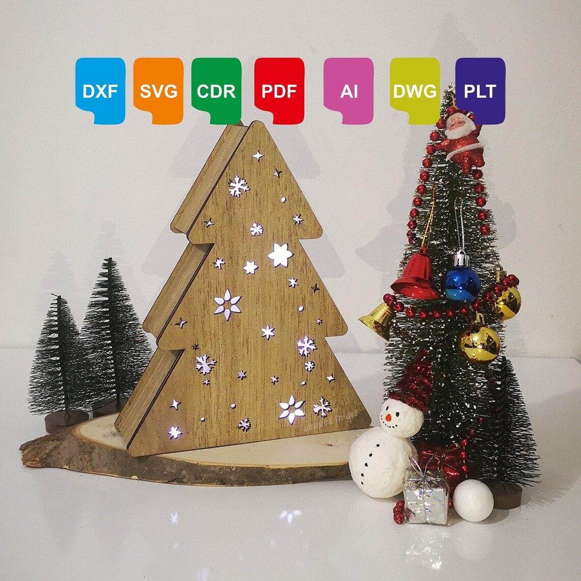 Christmas Tree Laser Cut Cnc Files DXF Svg CDR Pdf AI - Etsy
