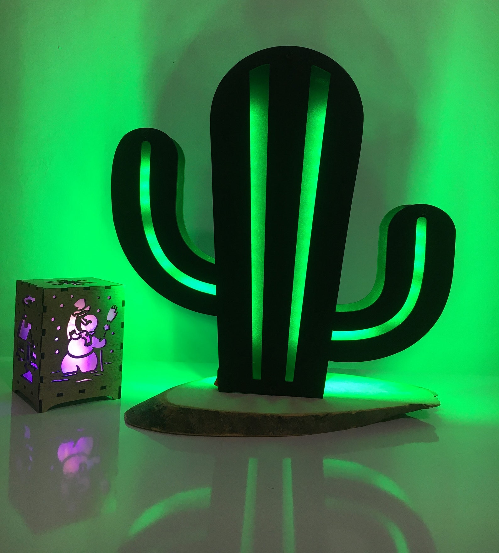 Illuminated Cactus Decor Laser Cut Files Dxf, Cdr, Pdf, AI, Dwg, Svg ...