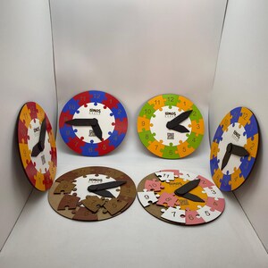 Colorful Circle Clock Puzzle Dxf, Cdr, Pdf, AI, Dwg, Svg, Plt Digital ...