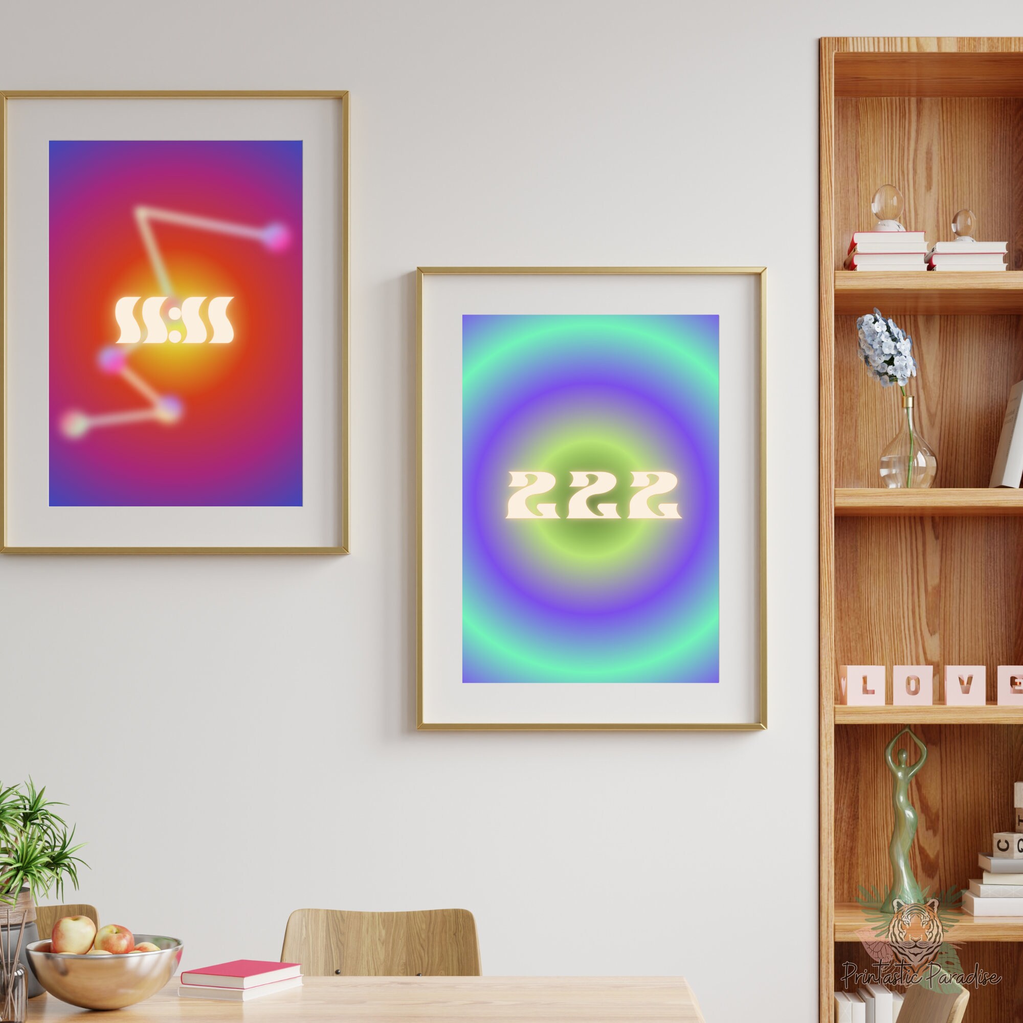 Aura Gradient Angel Number Poster Art, Set of 3, 1111,222,711,spiritual ...