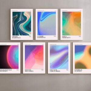 Aura Poster, Retro Gradient Poster Set, Spiritual Art Poster, Retro ...