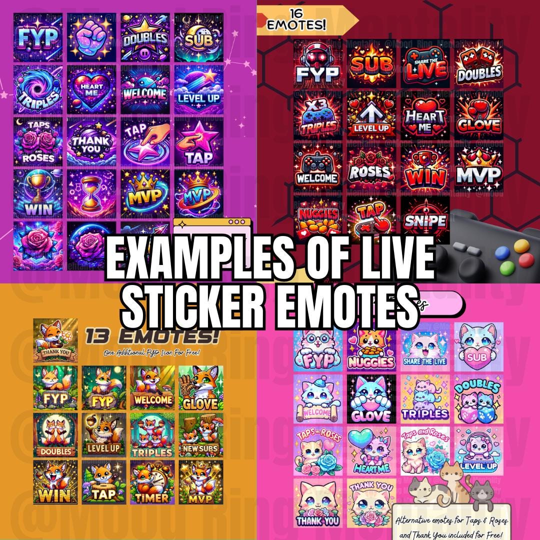 10 Customized Tiktok Emotes,tiktok Subscriber Stickers,tiktok Space ...
