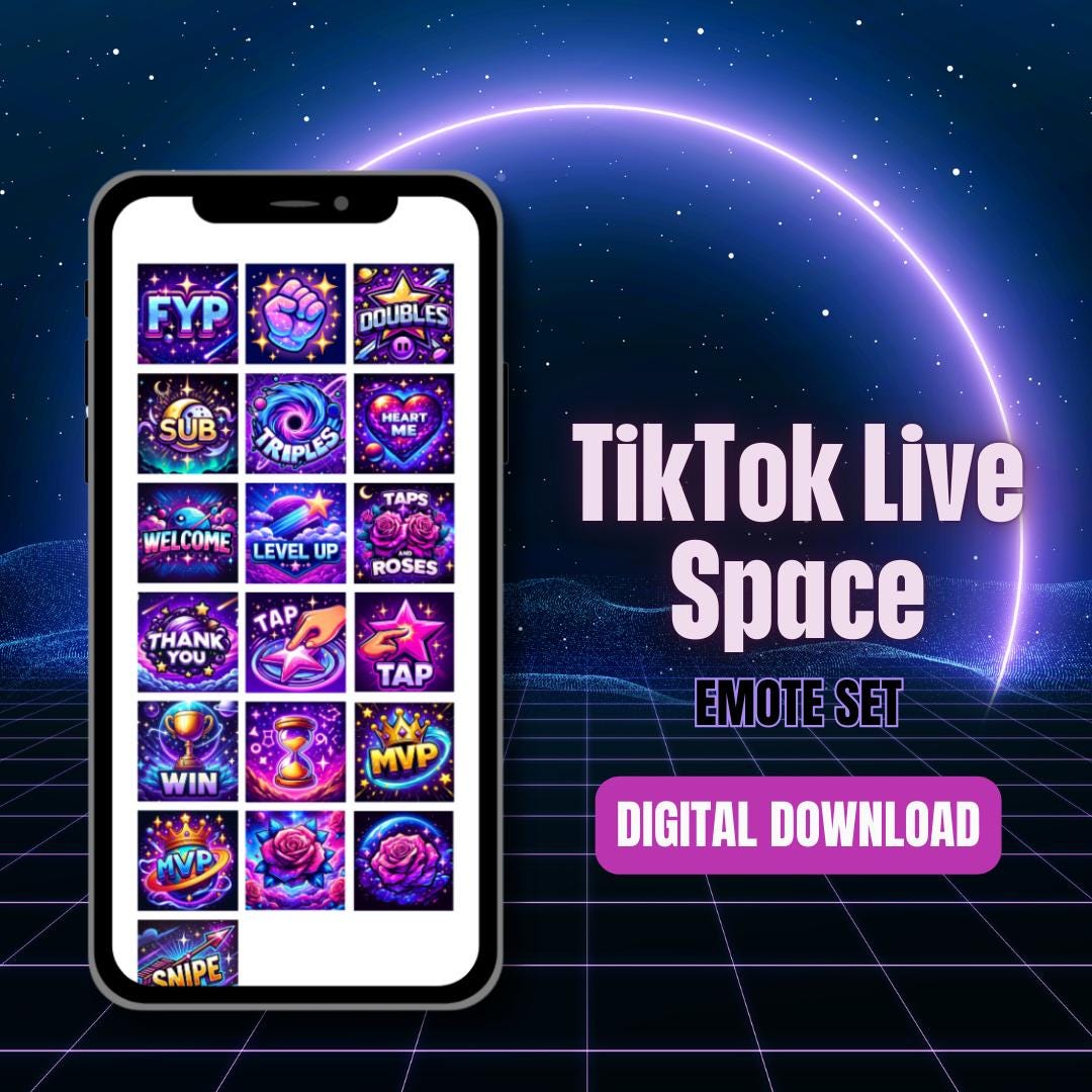 19 Space Tiktok Subscriber Stickers,tiktok Space Themed Emotes,tiktok ...