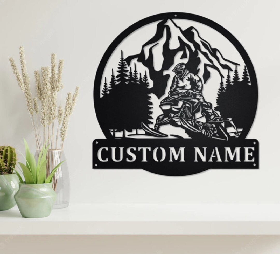 Personalized Snowmobile Jump Metal Wall Art Metal Sign - Etsy