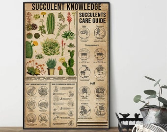 Succulent Plants Types Poster - Etsy