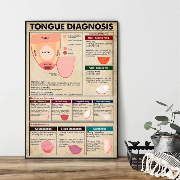 Tongue Diagnosis Chart - Etsy