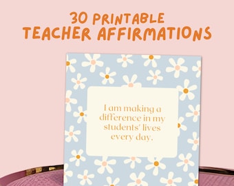 Teacher Affirmation Cards Printable Affirmation Cards New Teacher Gifts ...