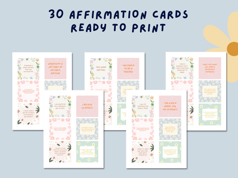 Teacher Affirmation Cards Printable Affirmation Cards New - Etsy