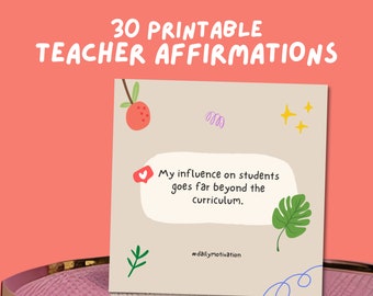 Teacher Affirmation Cards Printable Affirmation Cards New Teacher Gifts ...