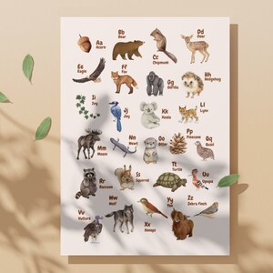 Woodland Alphabet Poster | Printable ABC Wall Art | Alphabet Print ...