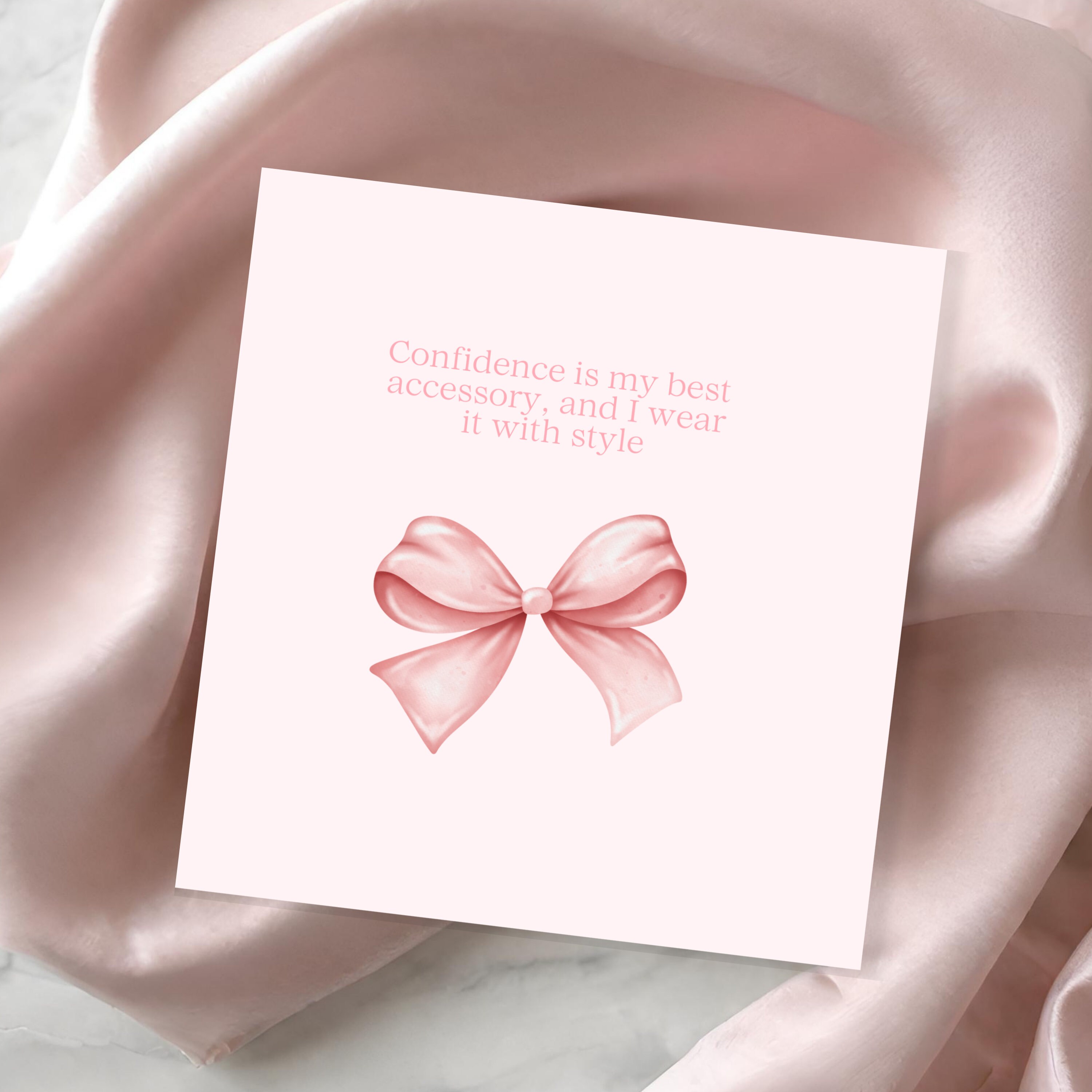 Positive Affirmation Cards With Pink Bows | Printable Daily Positive ...