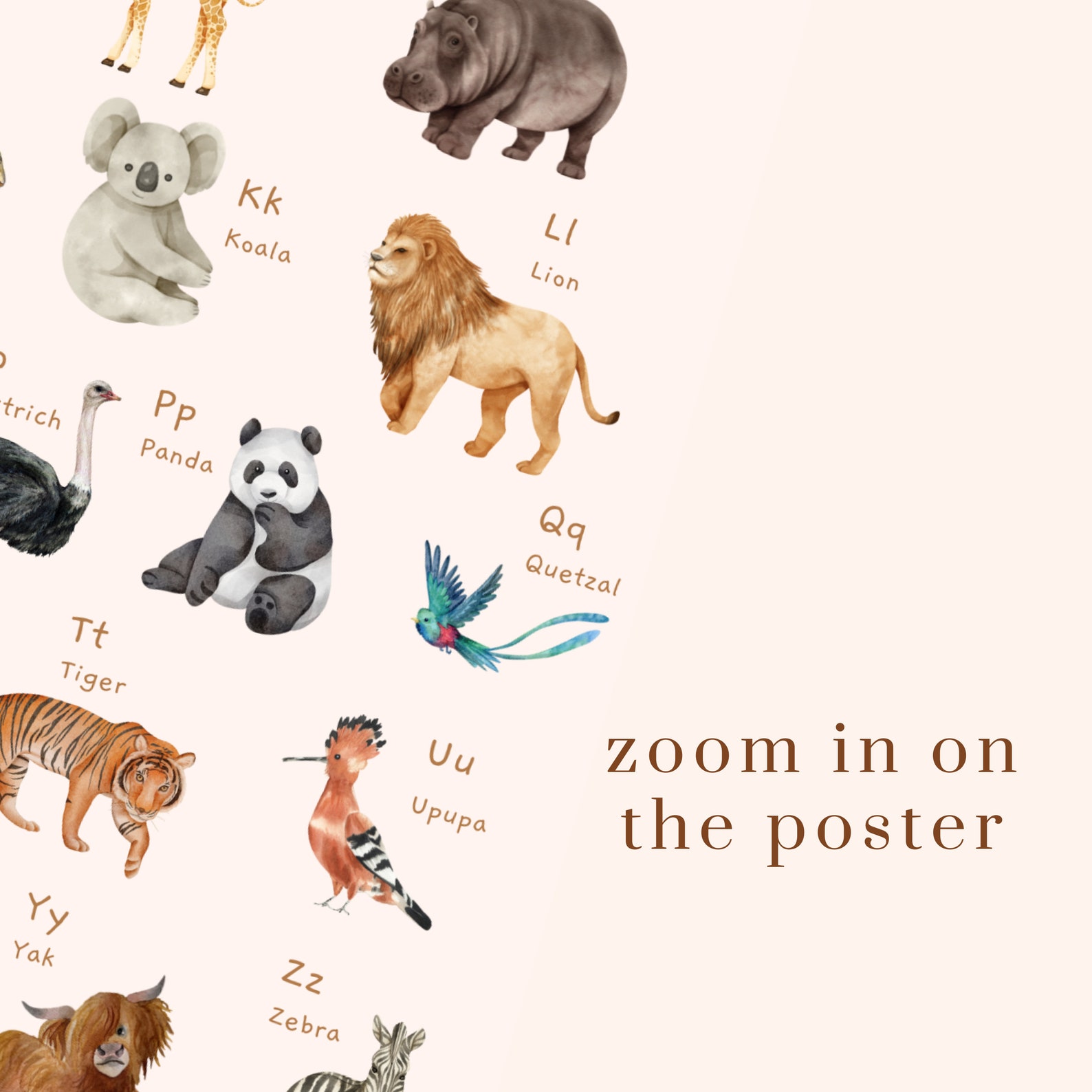 Safari Alphabet Poster | Printable ABC Wall Art | Alphabet Print | ABC ...