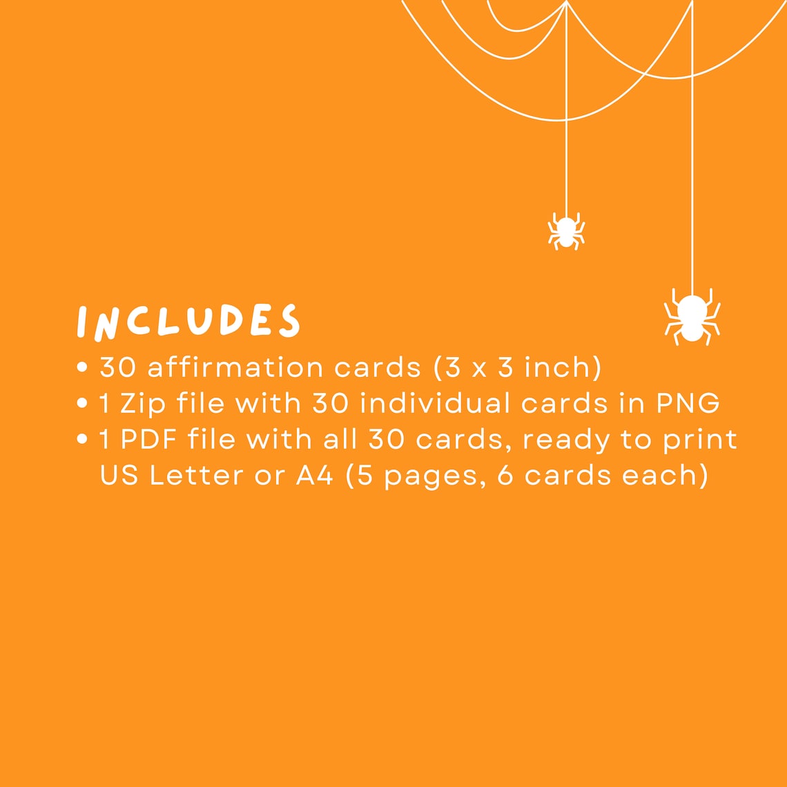 Halloween Affirmation Cards Printable Card Deck 30 Daily Positive ...