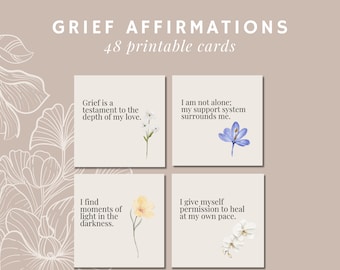 Grief Affirmation Cards 48 Printable Grief Affirmations Grieving Gift ...