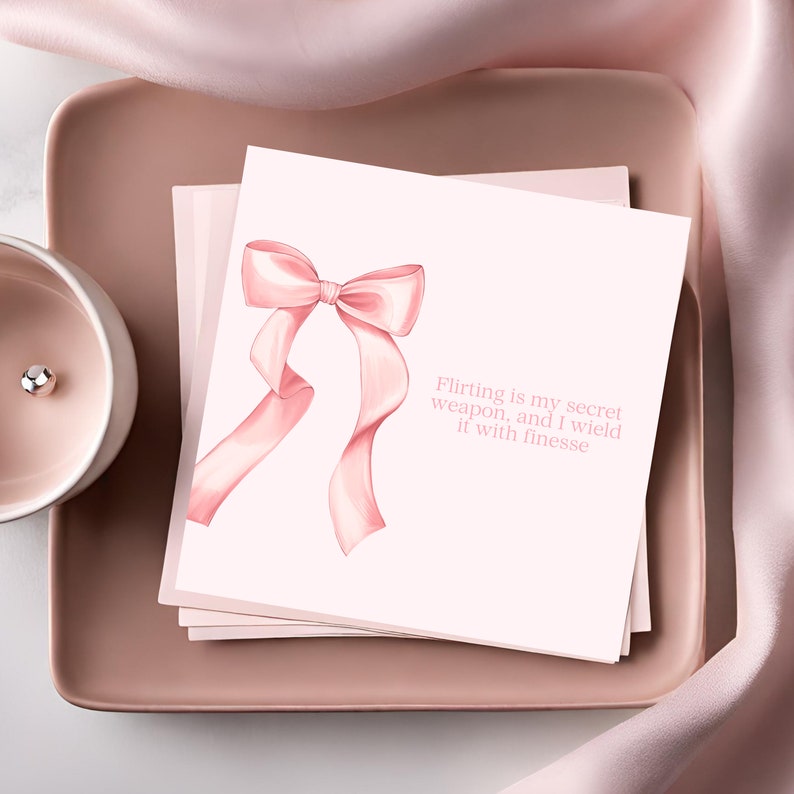 Positive Affirmation Cards With Pink Bows | Printable Daily Positive ...