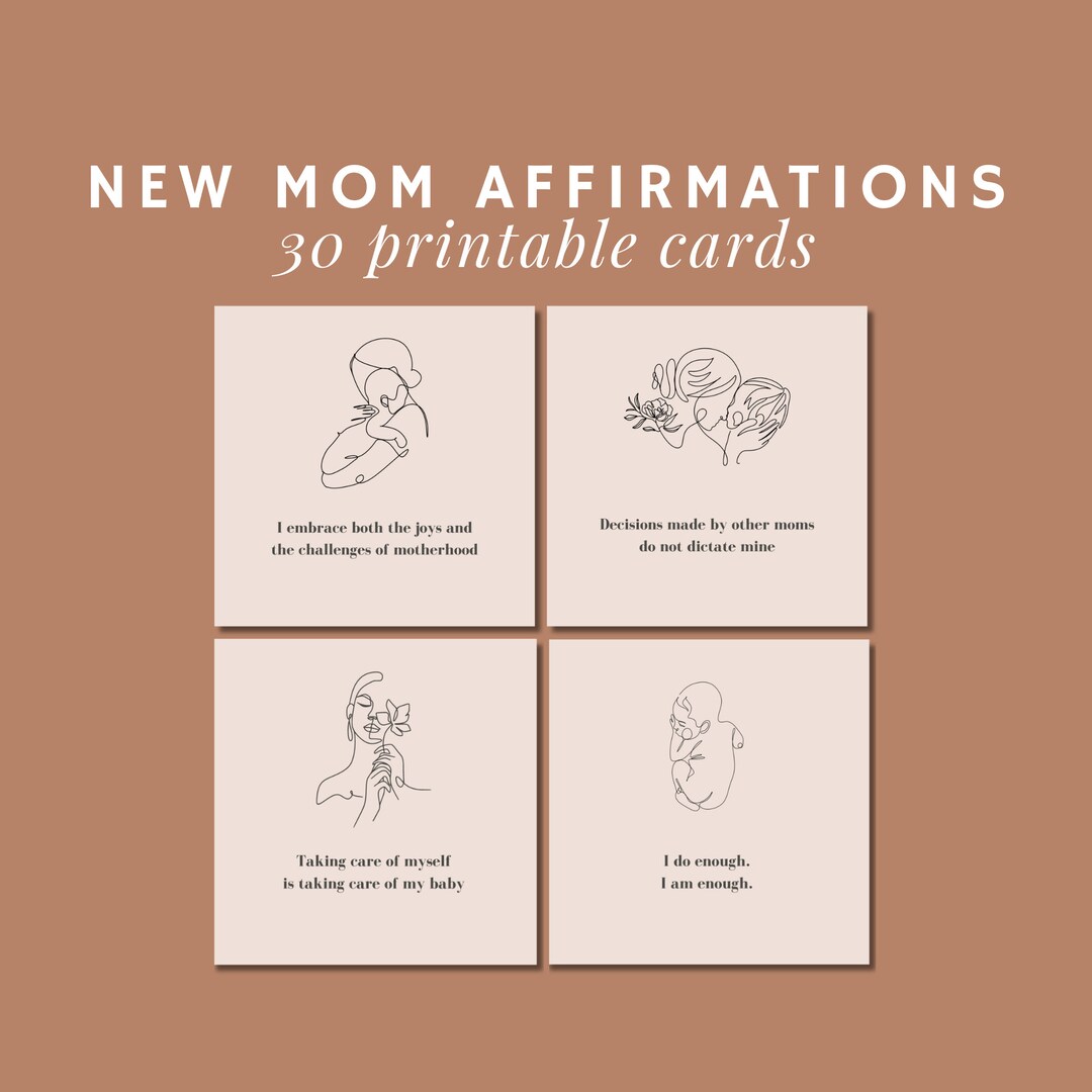 New Mom Affirmation Cards | 30 Printable Motherhood Affirmations | Postpartum Positive | New Mom ...