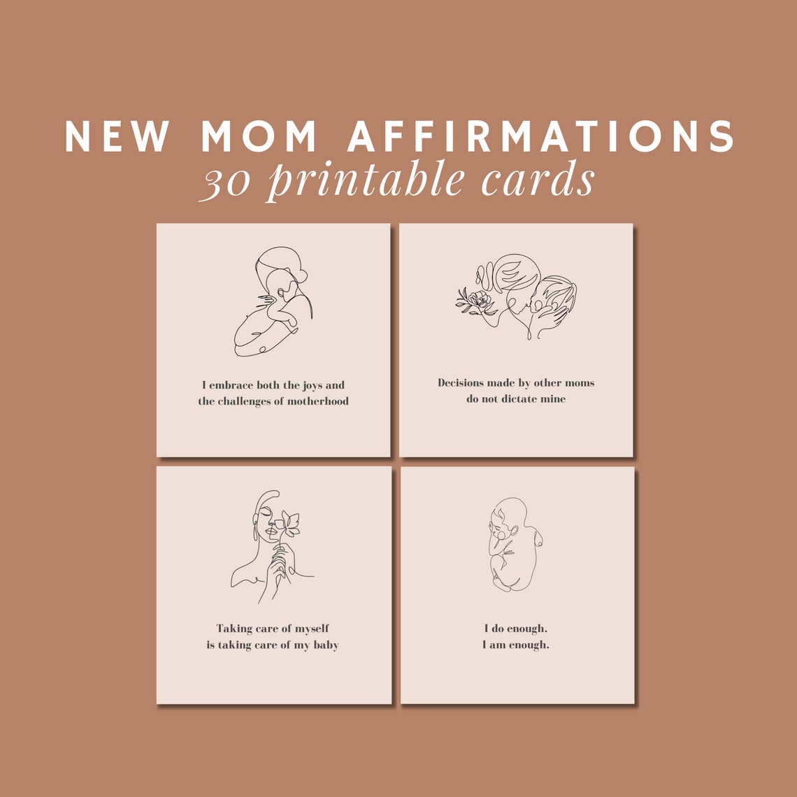 New Mom Affirmation Cards 30 Printable Motherhood - Etsy