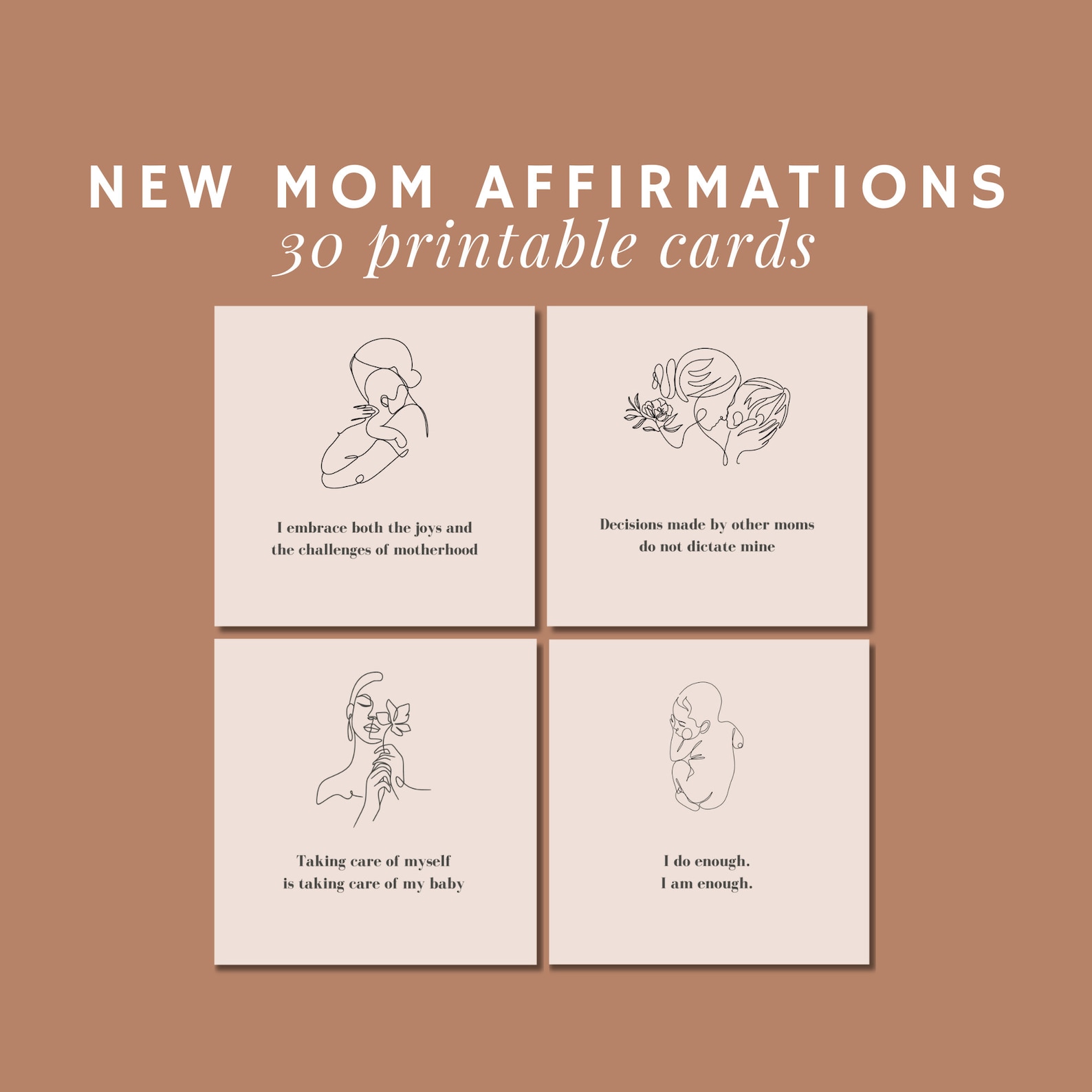 New Mom Affirmation Cards | 30 Printable Motherhood Affirmations ...