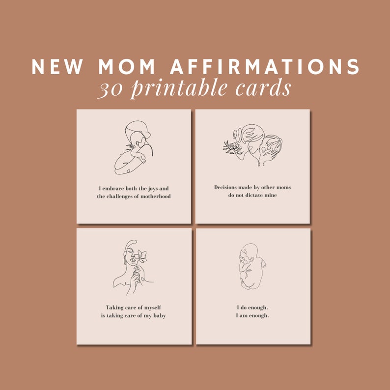 New Mom Affirmation Cards | 30 Printable Motherhood Affirmations ...