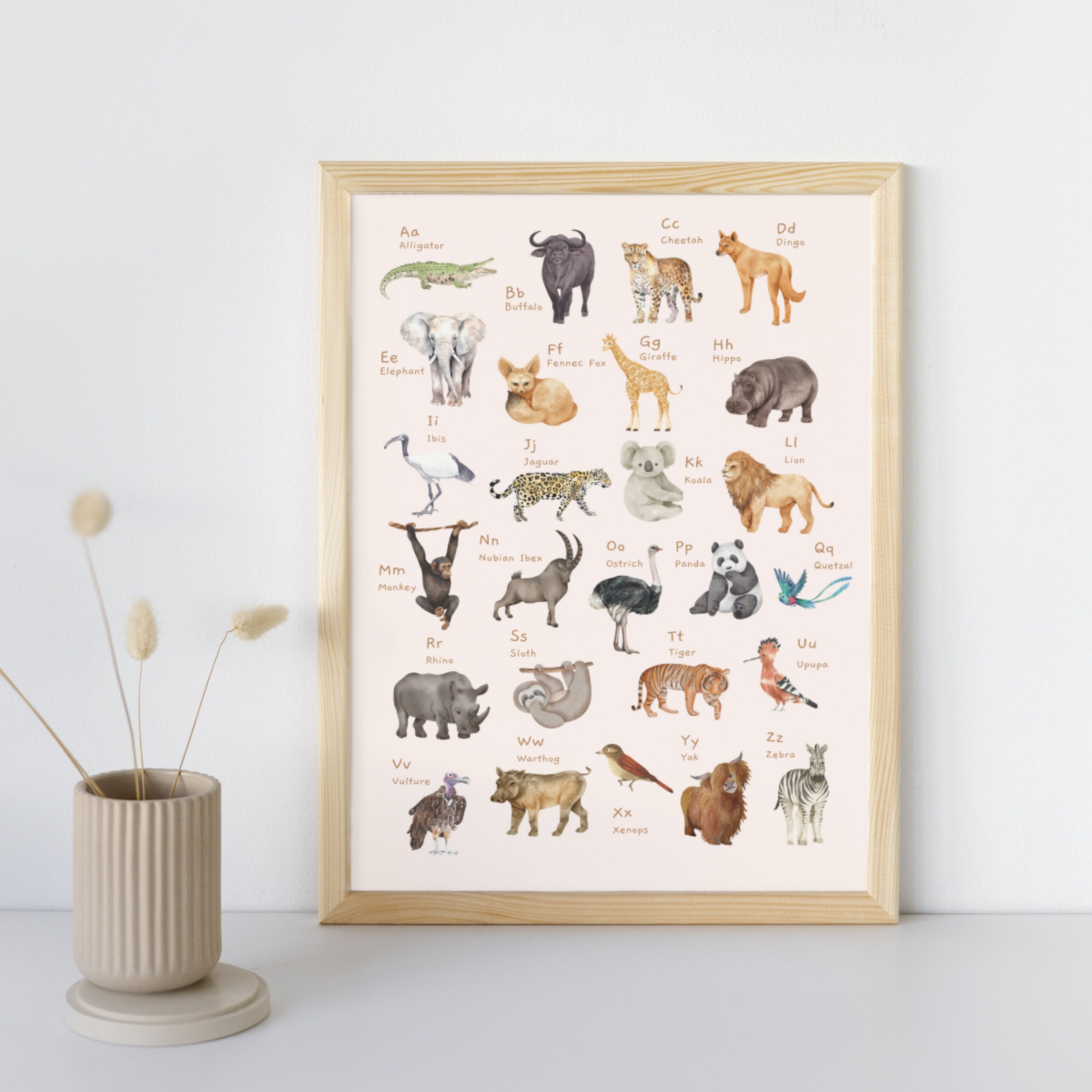 Safari Alphabet Poster | Printable ABC Wall Art | Alphabet Print | ABC ...